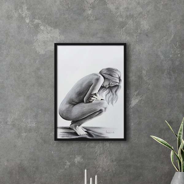 Buy Nude Pencil Drawing Etsy