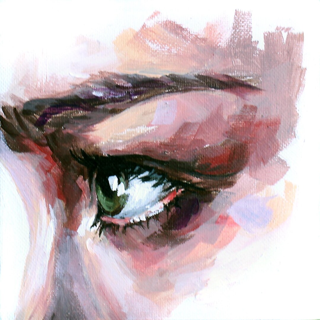 Contemplative Gaze Eye Painting - Original Acrylic Art on Canvas ...