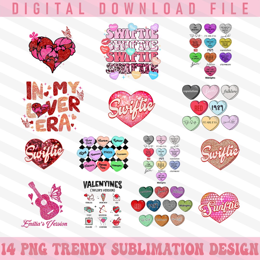 Bundle Swiftie Valentine PNG , Taylor Valentine PNG File, Taylors ...