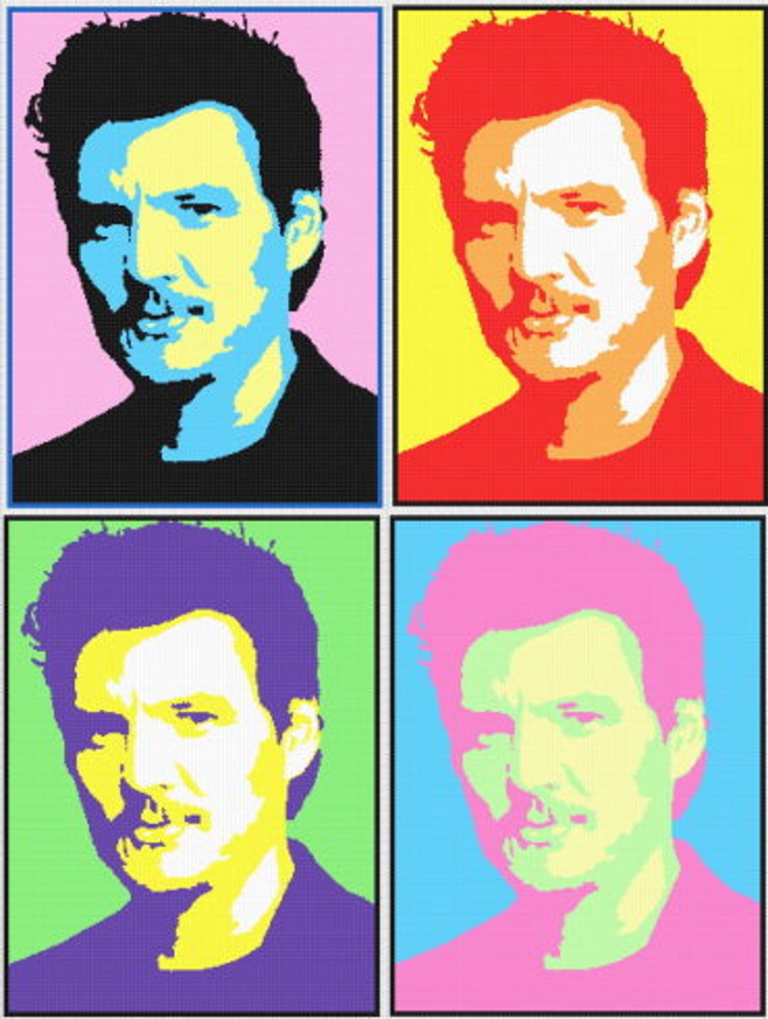 Pedro Pascal Pop Art Cross Stitch Patterns - Etsy