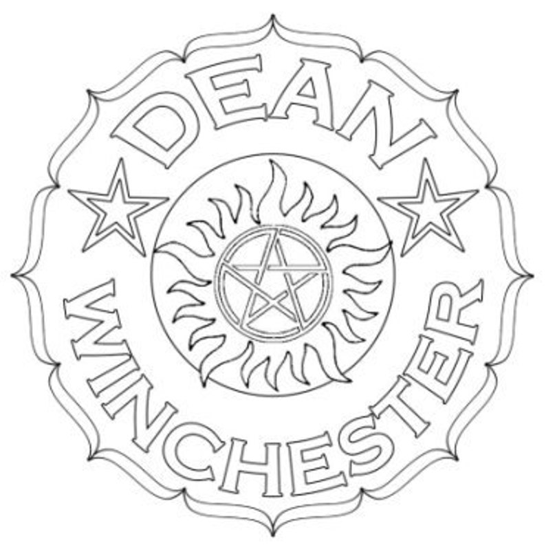 Supernatural Dean Winchester Mandalas - Grown-up Colouring!!! - Etsy UK
