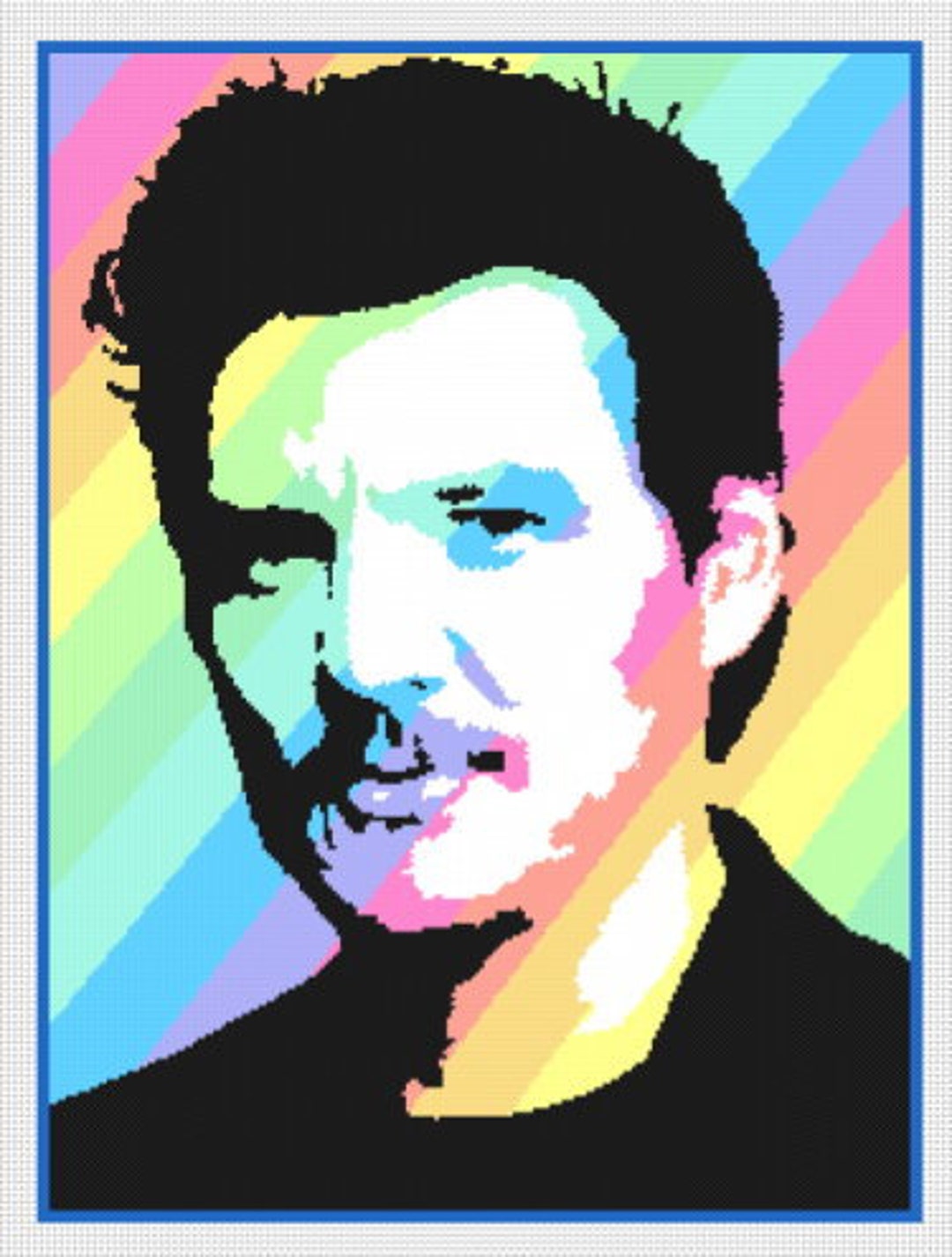 Pedro Pascal Pastel and Silhouette Cross Stitch Pattern - Etsy