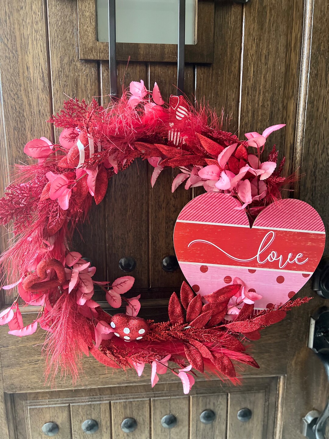 Valentines Day Glitter Wreath Love Wreath Glitter and Flowers, Red ...