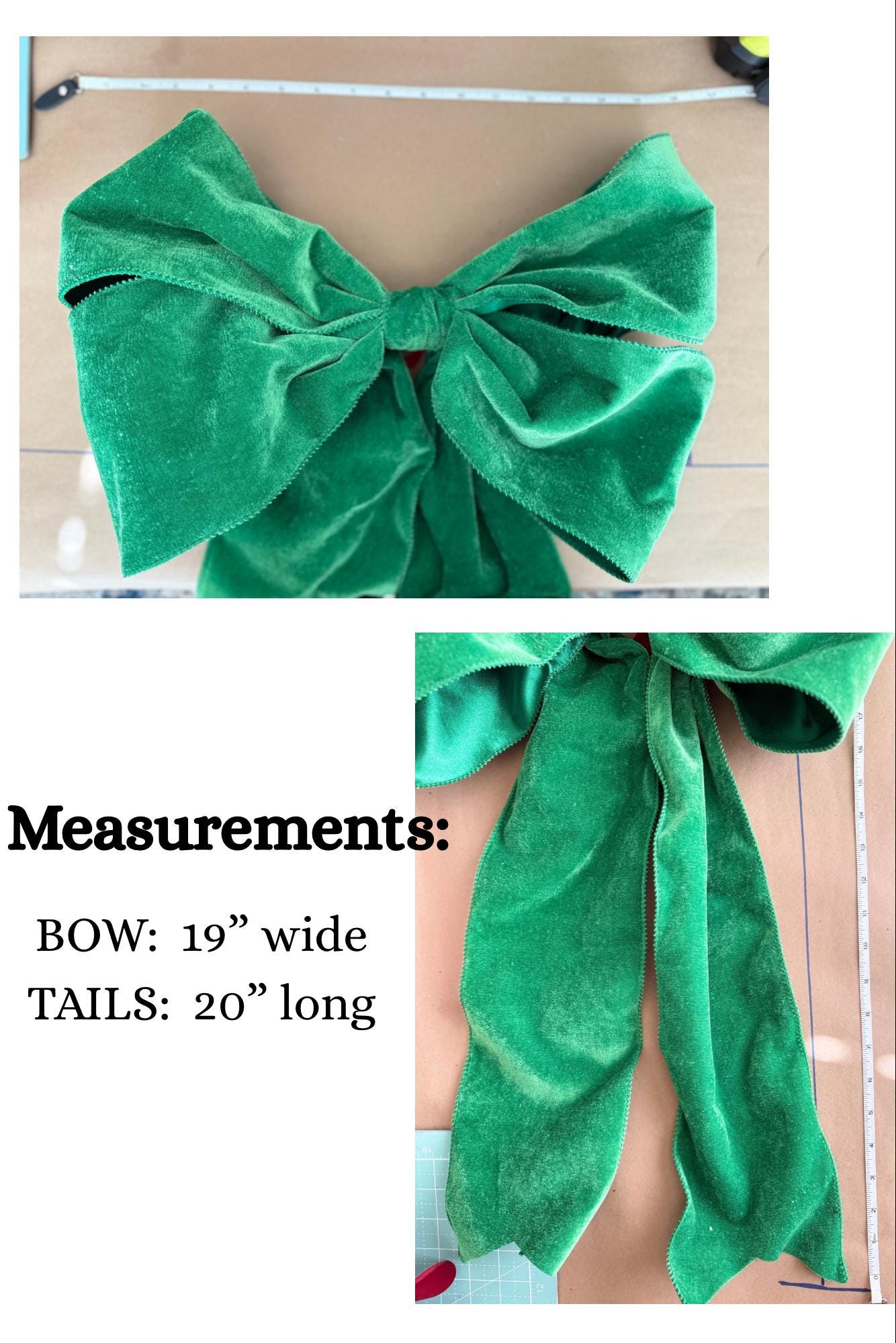 Handmade Oversized Emerald Green Velvet Christmas Tree Topper Bow - Etsy