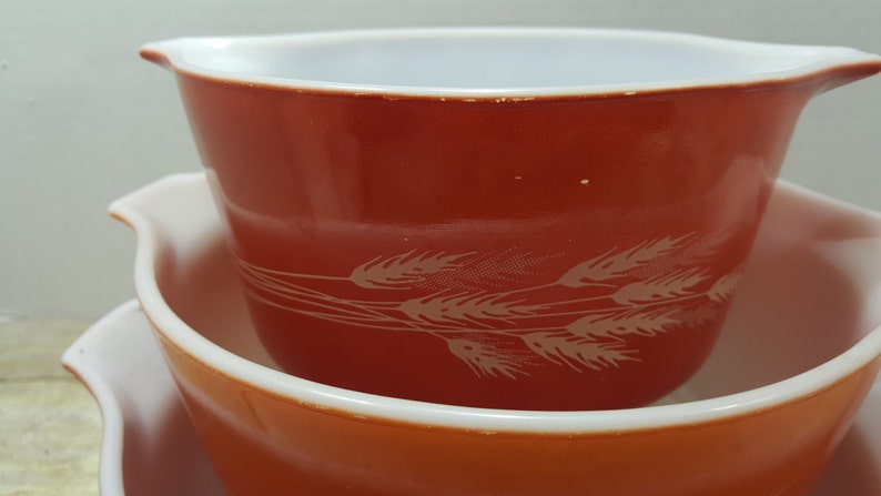 Set of Three Autumn Harvest Wheat Vintage Pyrex Casserole - Etsy