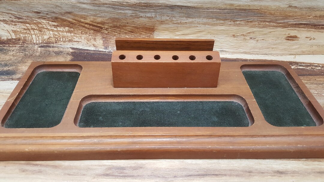 Wood Desk Top Valet Organizer Vintage - Etsy