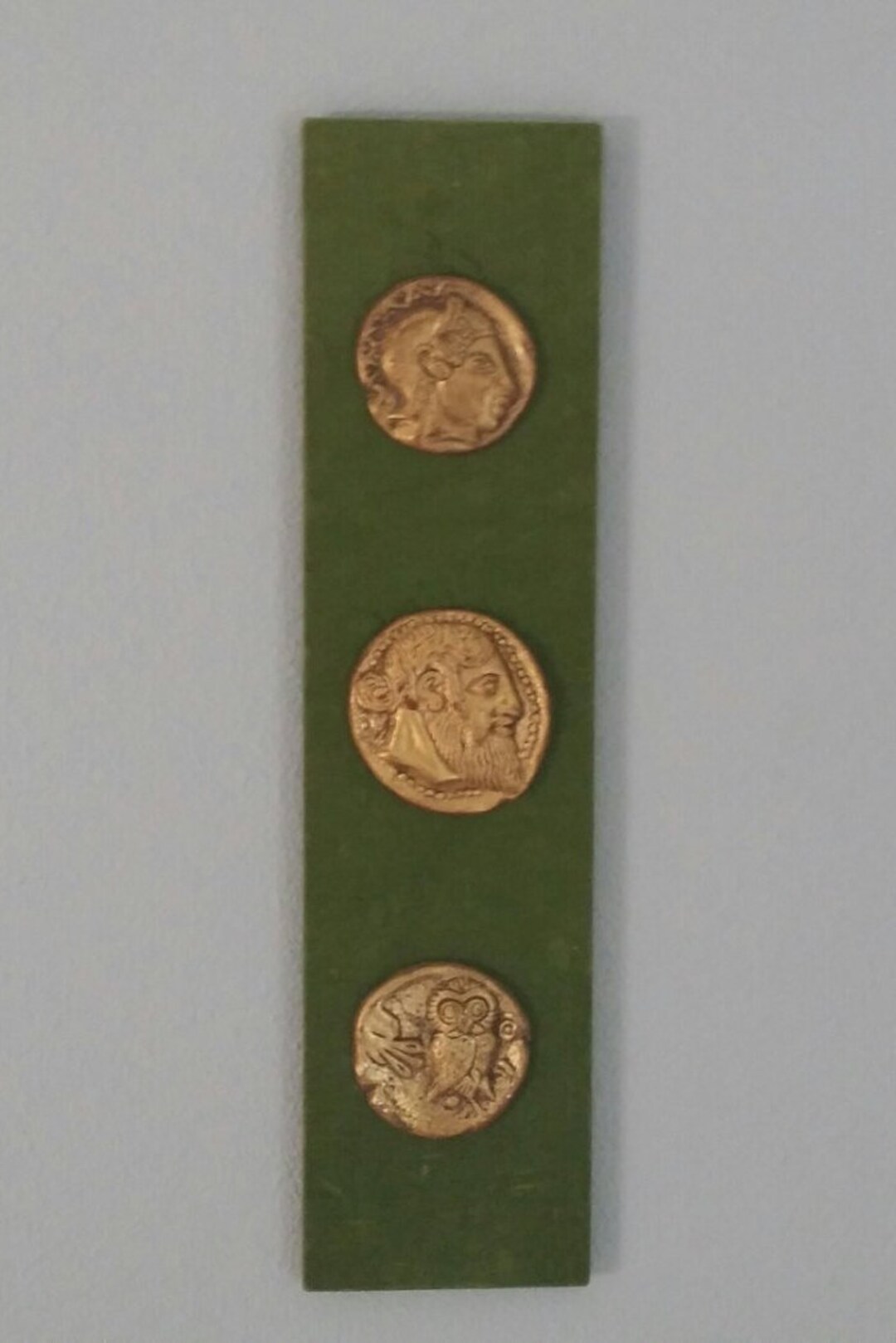 Mid Century Velvet Wall Hanging, Brass Medallion, Green Velvet, Vintage ...