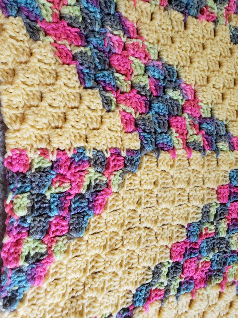 Bright Yellow Retro Afghan. 1970s Vintage Afghan Vintage - Etsy