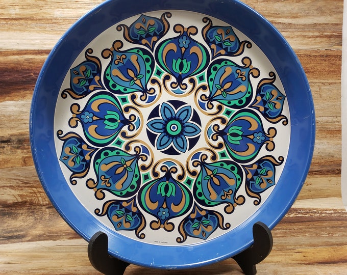 Vintage Round Metal Tray, 1970s Made in England, Vintage Tray - Etsy