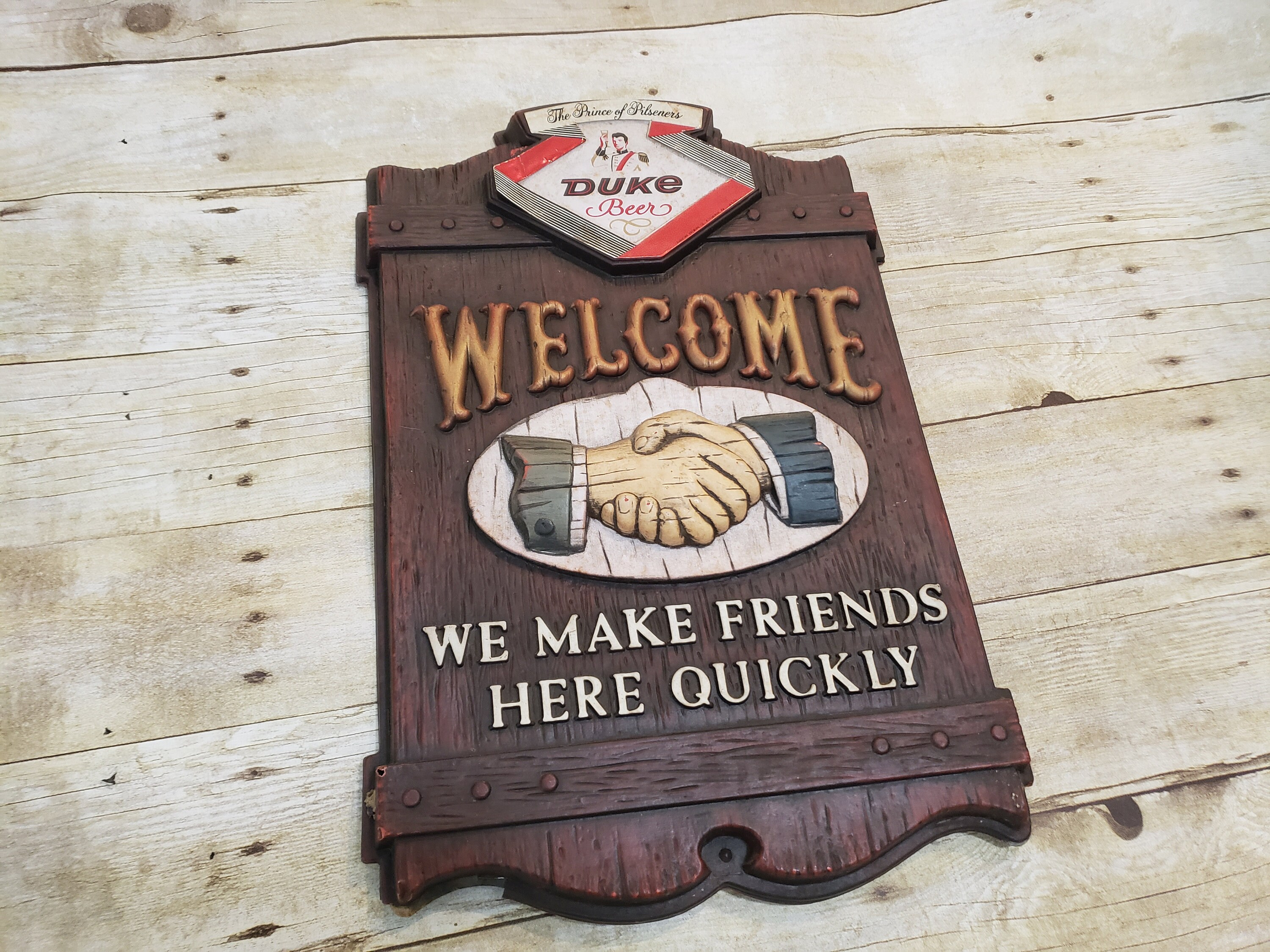 Dukes Beer Sign, 1970s Plastic , Vintage Beer Sign - Etsy