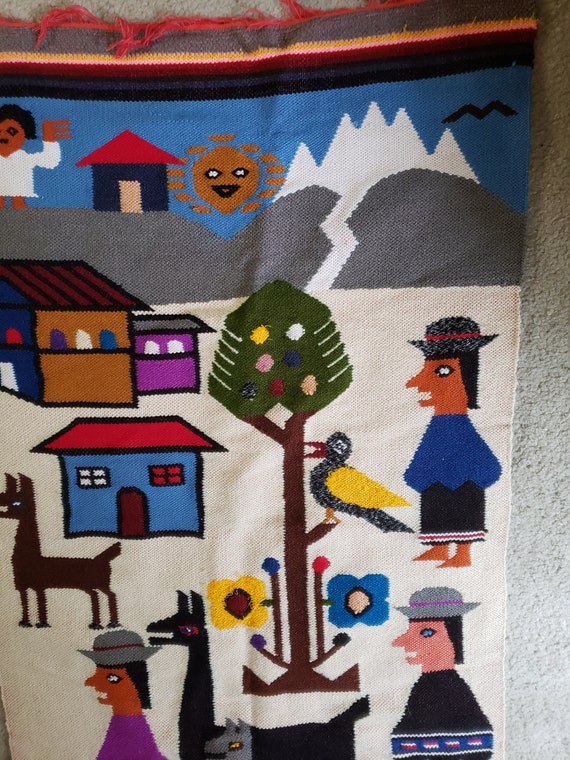 Peruvian Textile Wall Hanging Fiber Art Vintage Peruvian | Etsy