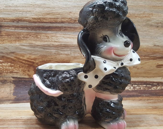 Vintage Black Poodle Planter 1956 Kitsch Reliable Glassware - Etsy