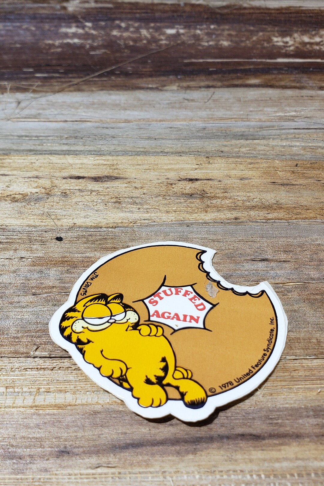 Vintage Garfield Sticker 1980s Stuffed Again , Vintage Sticker - Etsy