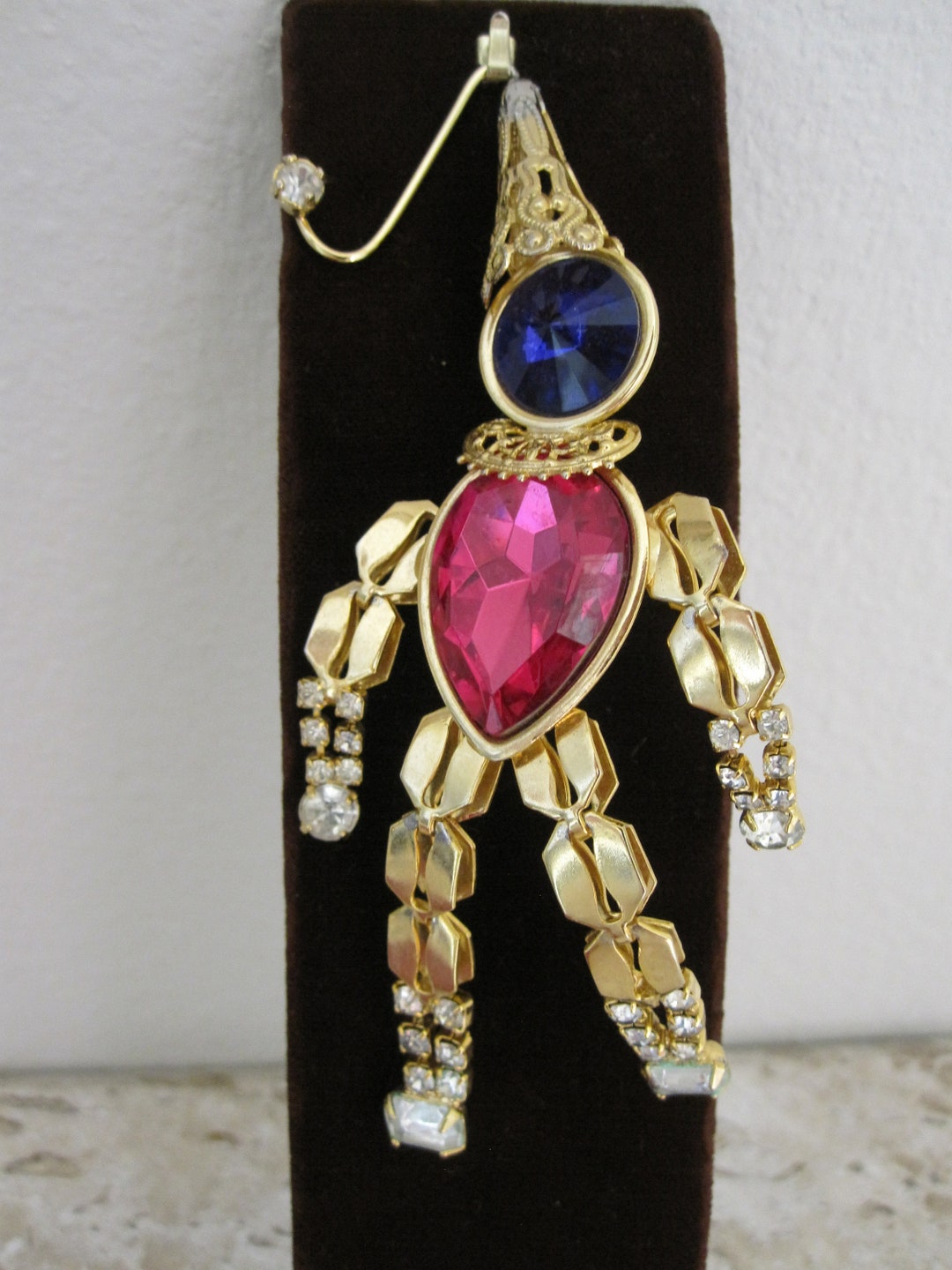 HUGE RHINESTONE CLOWN Mardi Gras Jester Articulated - Etsy