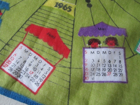 1965 CALENDAR HANDKERCHIEF - Gem