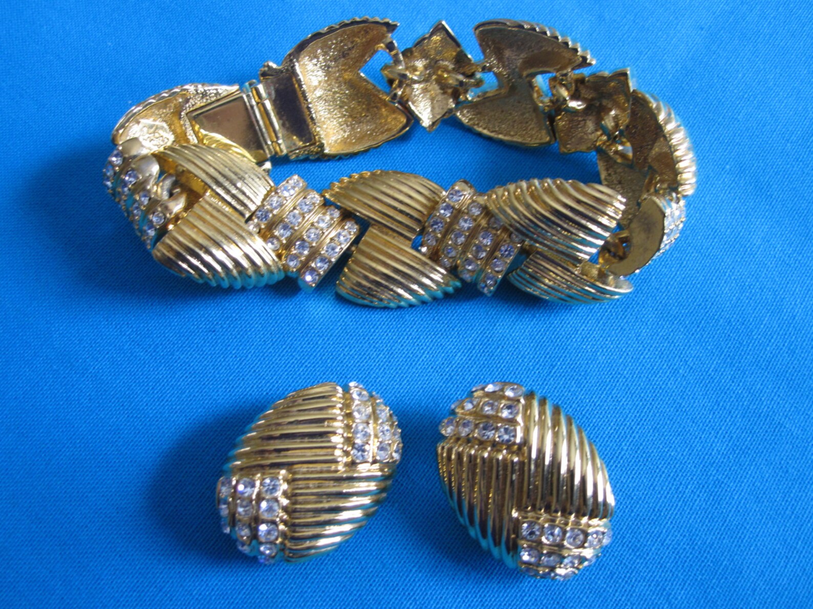 3 PC JOAN RIVERS Classics Collection Gold Rhinestone Bracelet - Etsy