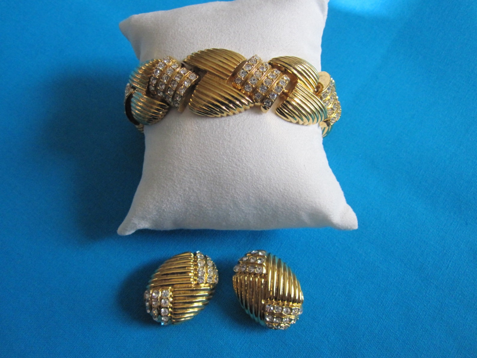 3 PC JOAN RIVERS Classics Collection Gold Rhinestone Bracelet - Etsy