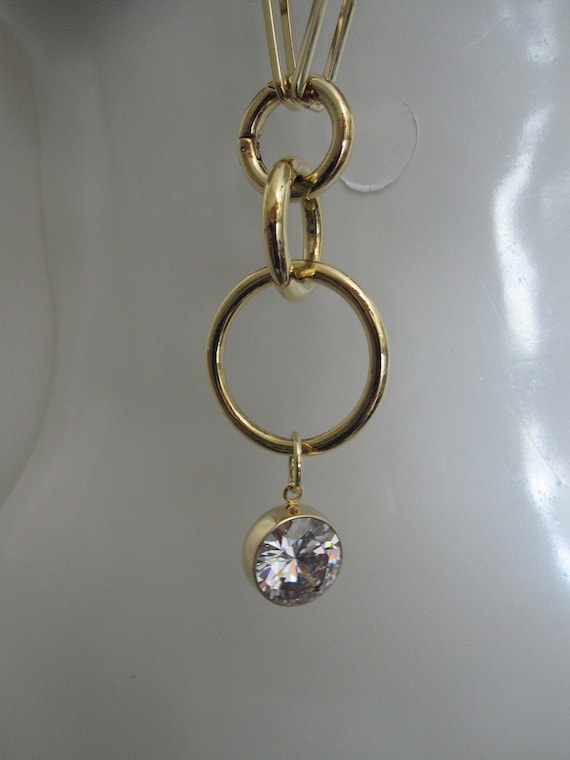 GOLD CHAIN & CRYSTAL Pendant Necklace - Gem