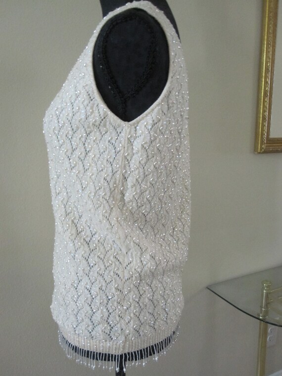 IVORY BEADED 1960's SHELL Made in Hong Kong - Gem