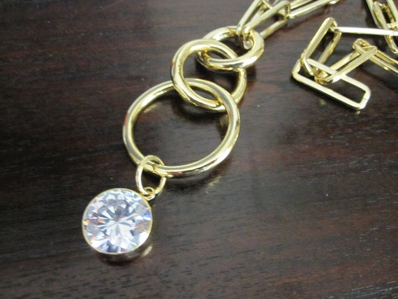 GOLD CHAIN & CRYSTAL Pendant Necklace - Gem