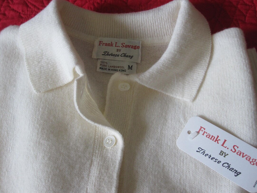 LAMBSWOOL 1990'S Sweater Frank L. Savage by Therese Chang - Etsy