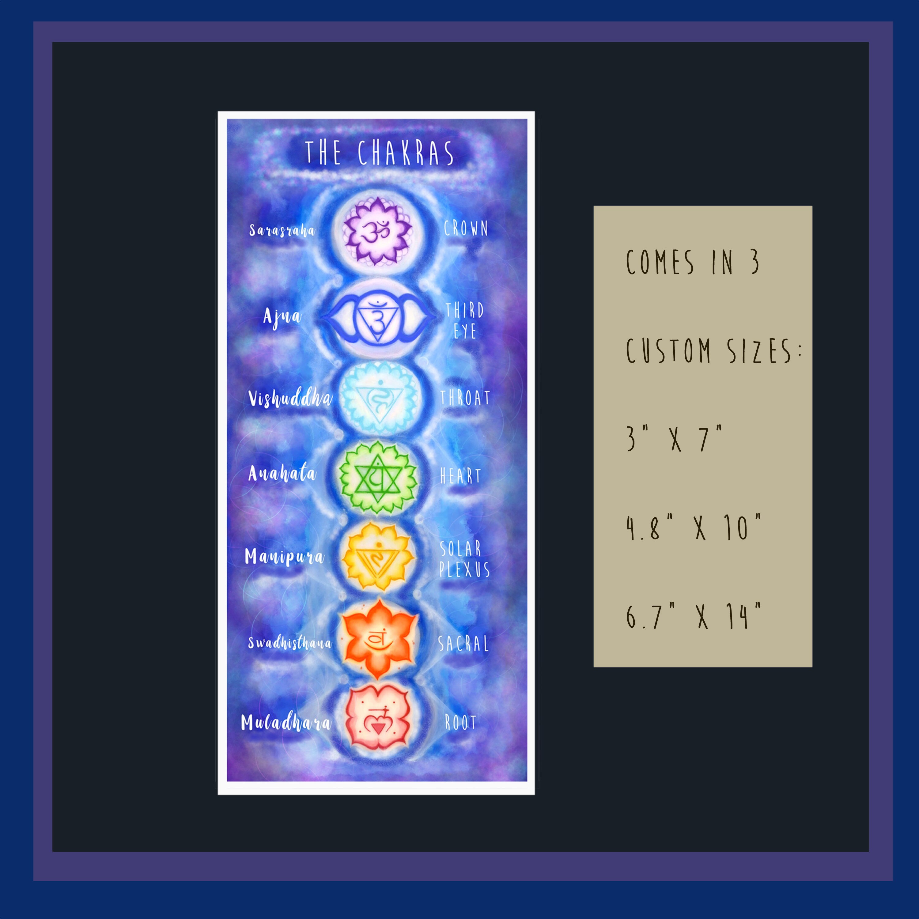 Chakra Chart Original Artwork Comes in 3 Custom Sizes | Etsy