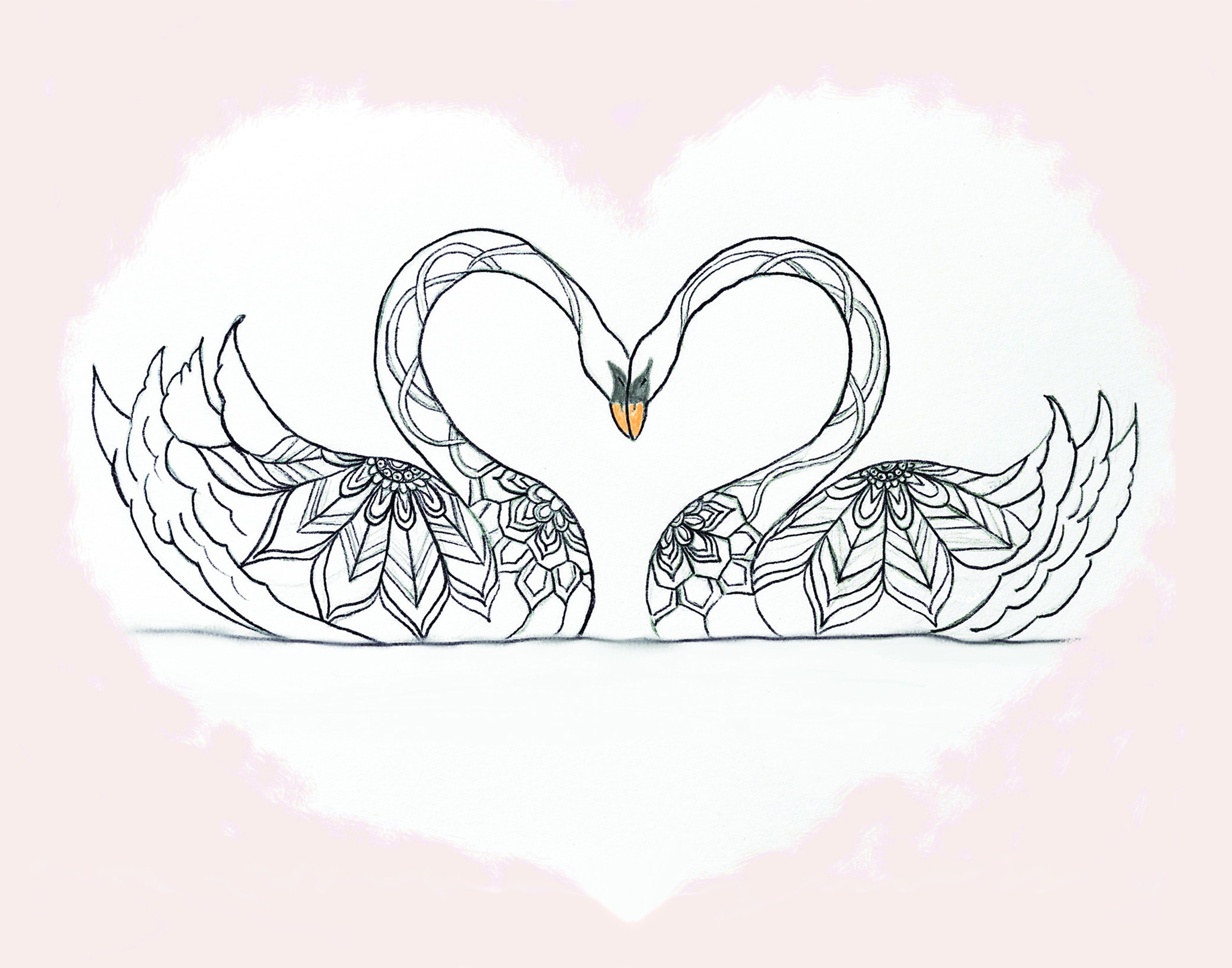 Mandala Swans Art Print Comes in Four Standard Sizes Free - Etsy