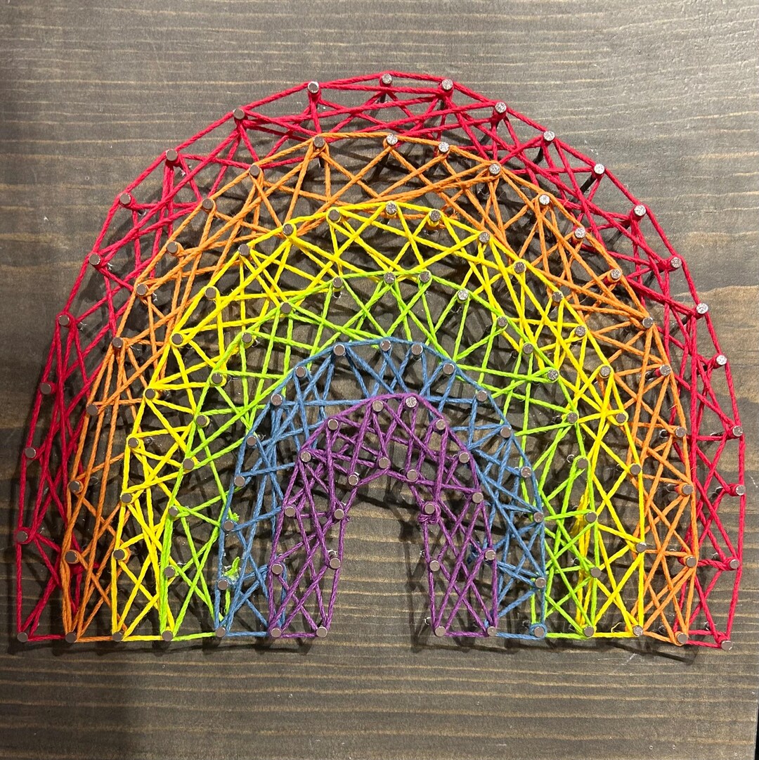 Rainbow String Art - Etsy