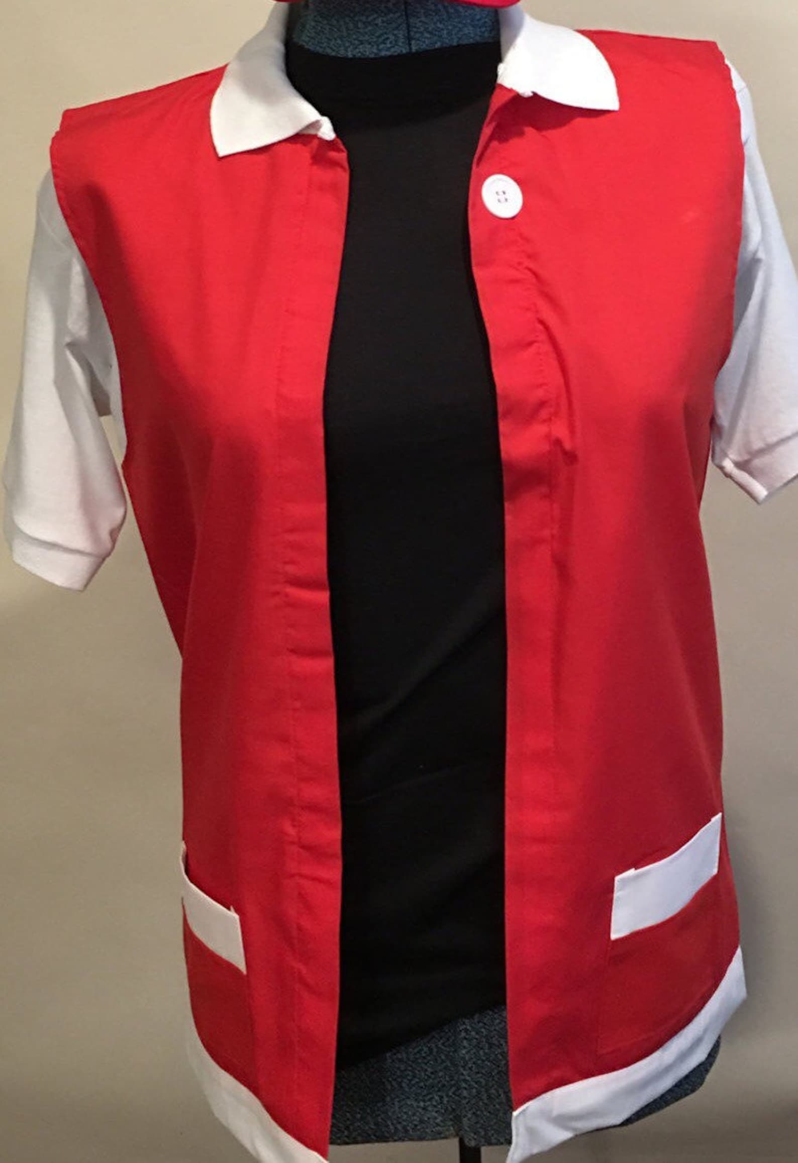 Adult 2 pc Pokemon Costume Trainer RED Cosplay Jacket | Etsy