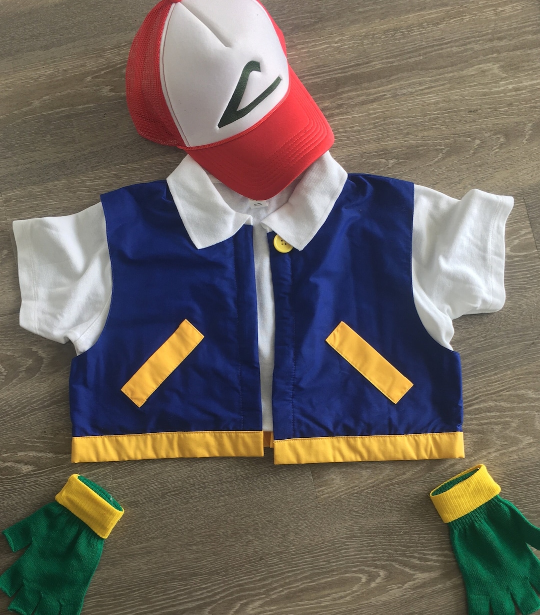 Women's 3 Pc CROPPED Top - ASH Ketchum Trainer Sexy Costume JACKET ...