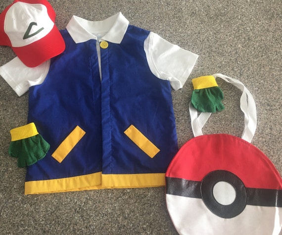 Pokemon Trainer Blau Cosplay Men And Kids Pokemon Costume Trainer Ash