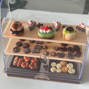 Dollhouse Miniature BAKERY Display Chocolates PASTRY Cookies & Cake ...
