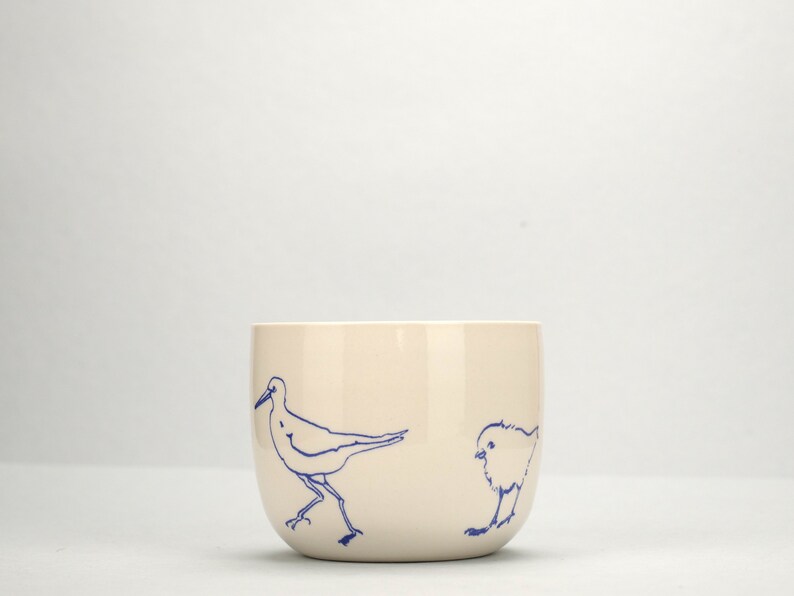 White Mug With Blue Birds Handled Cup for Tea Coffee Hot - Etsy