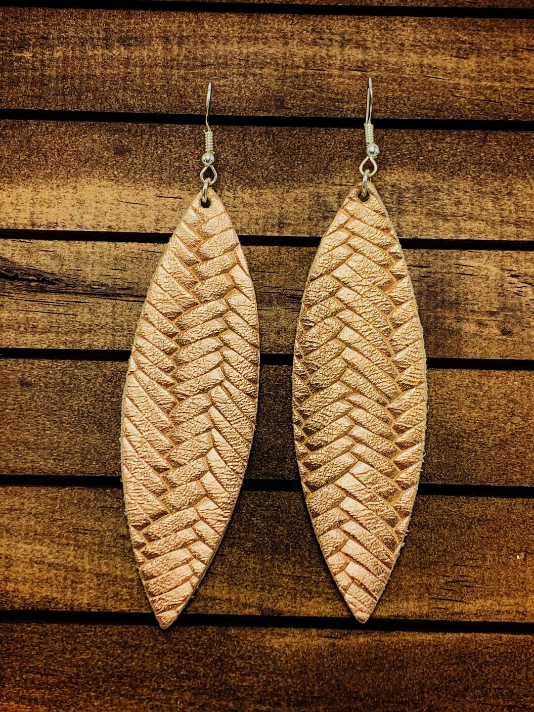 Rose Gold Fishtail Earrings Long - Etsy