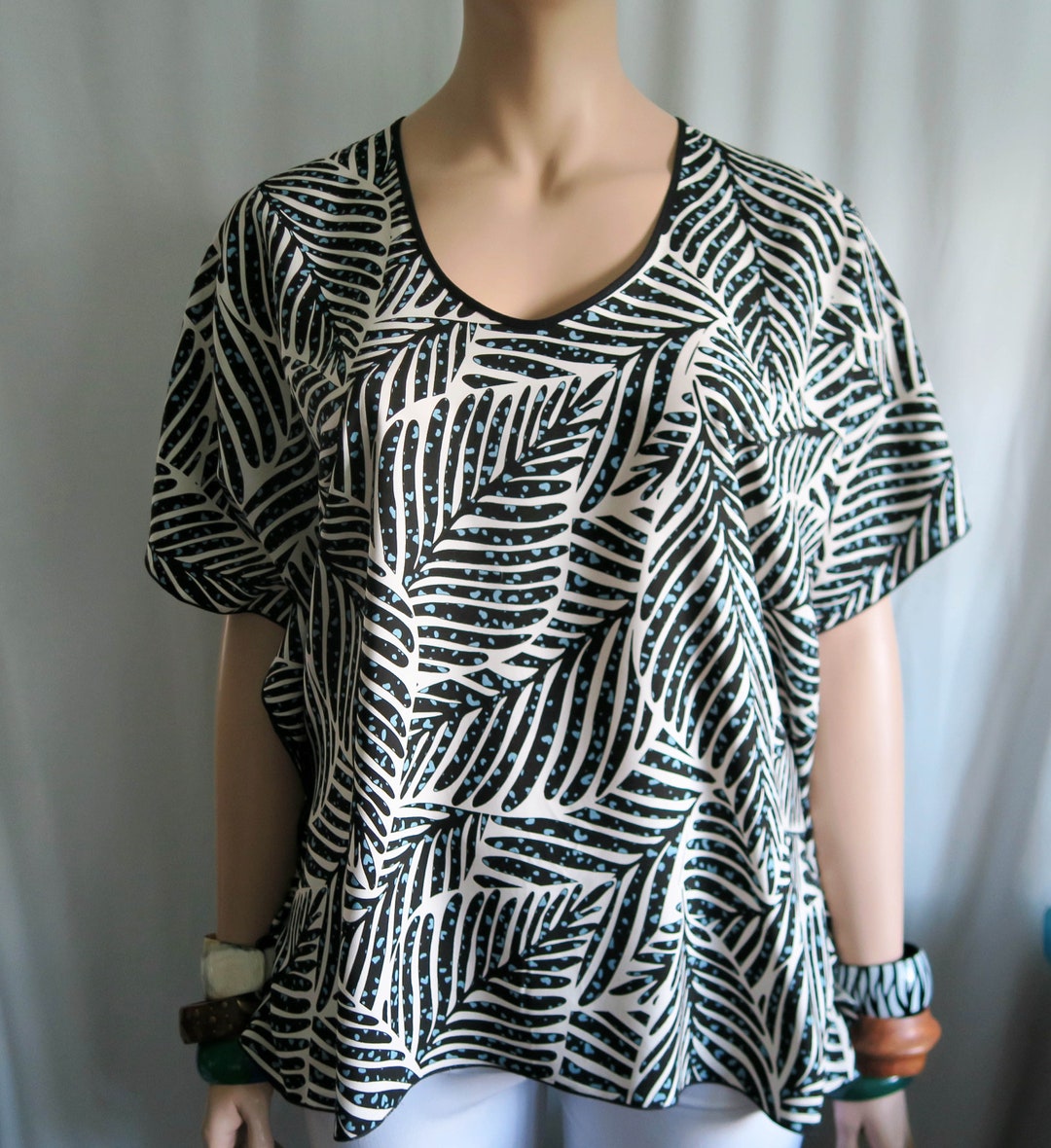 Hawaiian Top Bright Aloha Colors Butterfly Caftan Cover-up - Etsy