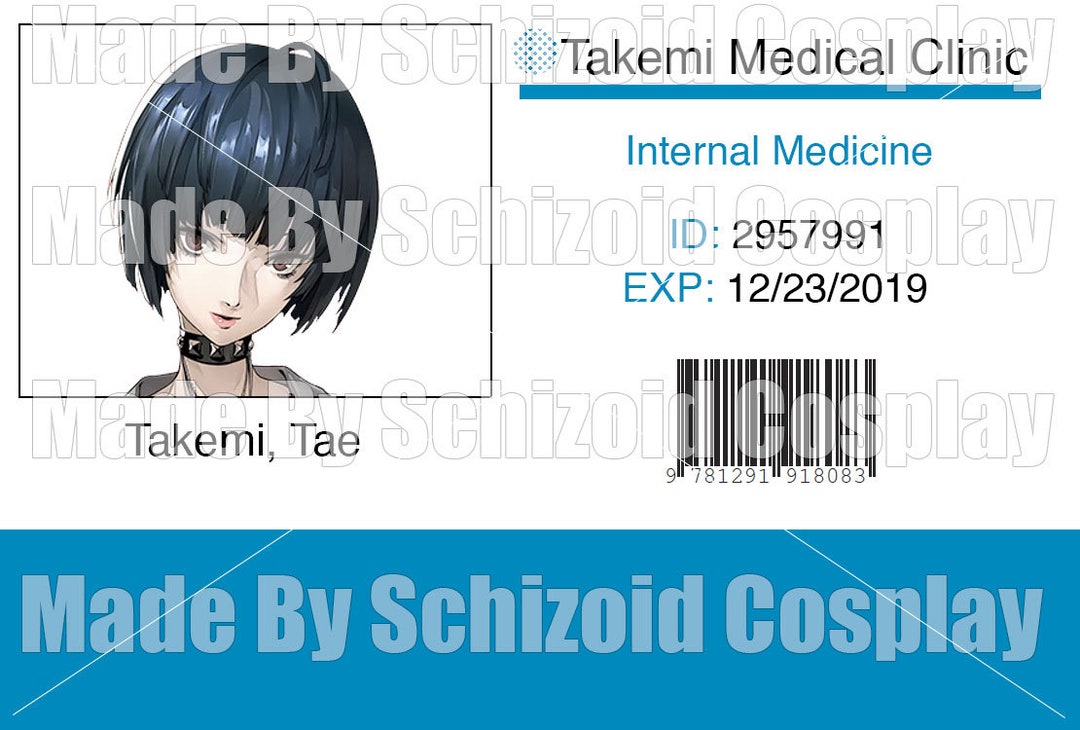 Persona 5 Tae Takemi Clinic Badge With Case (printed on Cardstock) - Etsy