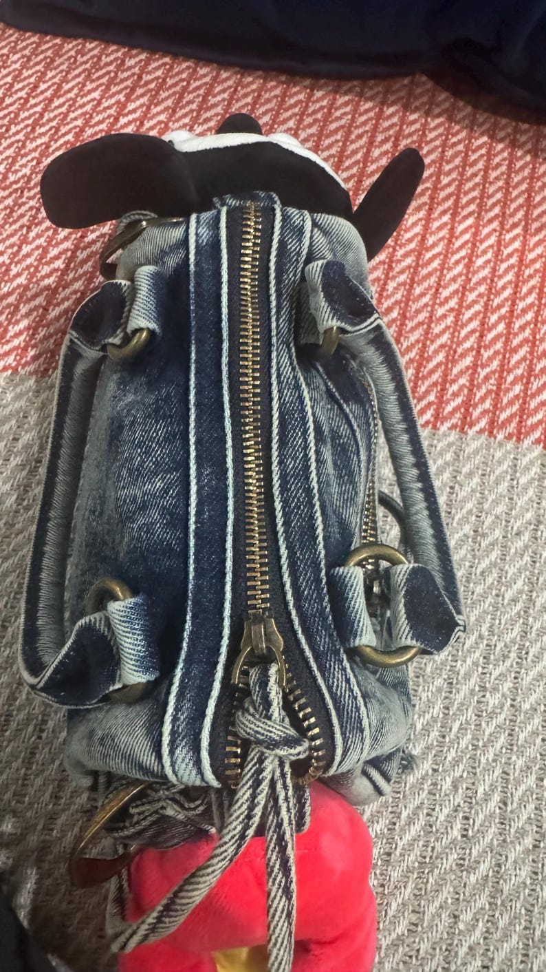 Mickey Mouse Denim Plushie Hand Bag With Shoulder Strap - Etsy