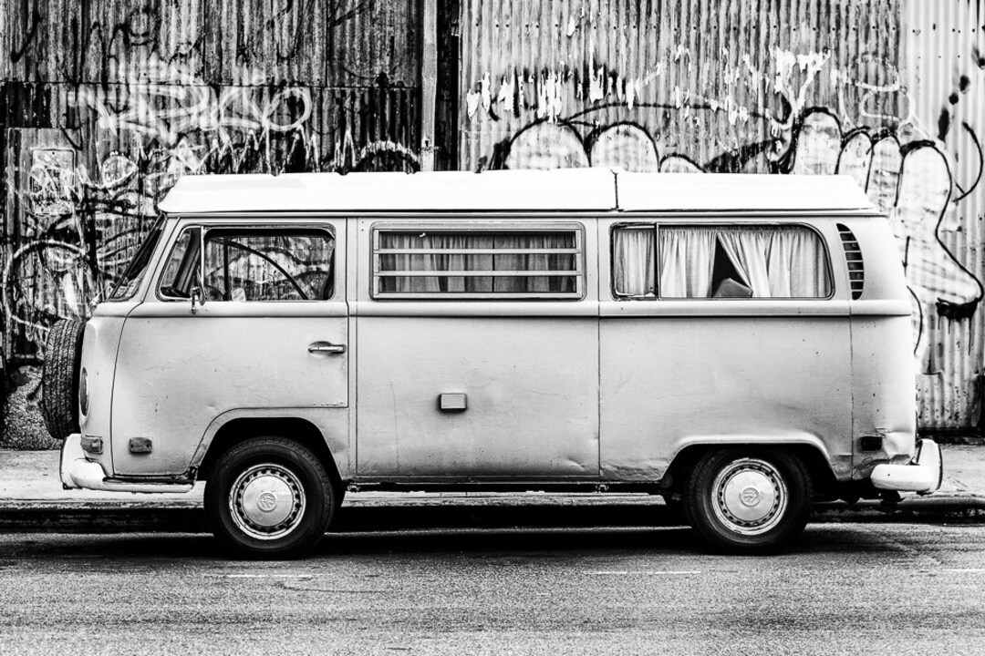 VW Bus Photograph: Williamsburg Brooklyn Graffiti, Vintage Car Print ...