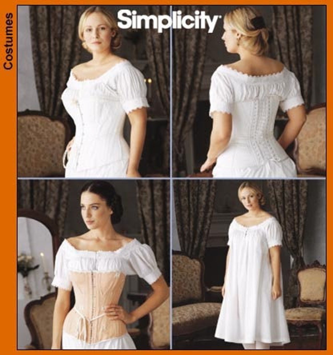 Simplicity 7215 Sewing Pattern Fashion Historian Civil War Chemise Gown ...