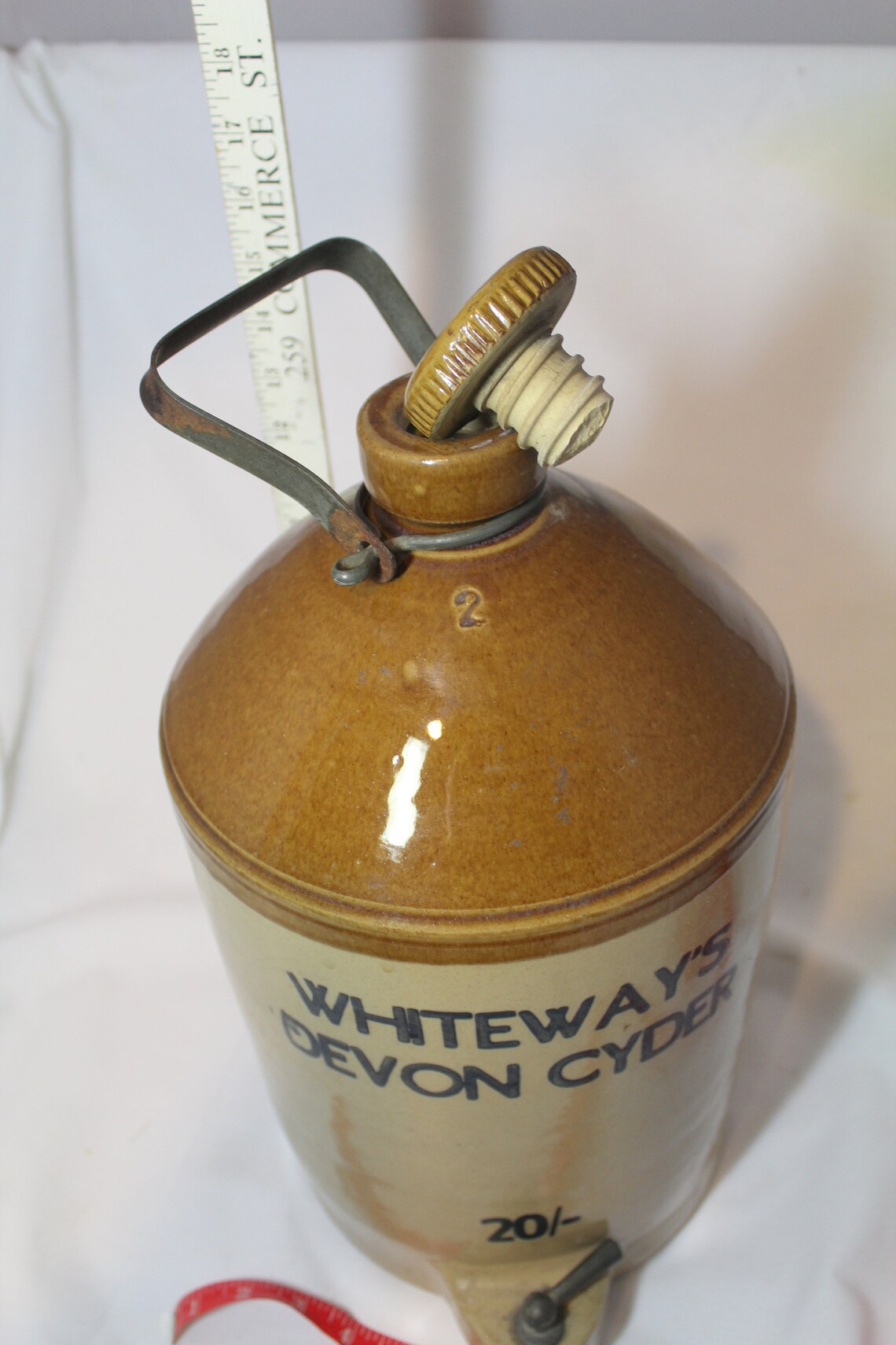 Large Vintage Whiteway's Devon Cider 2 Jug With Carry Handle and Spigot ...