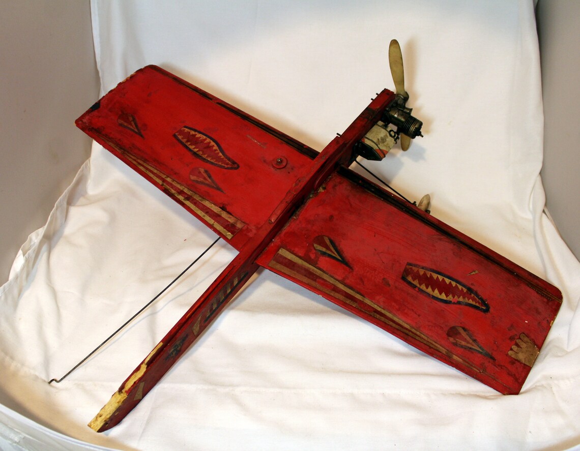 Original Vintage Wooden Control Line Plane With Fox 15 Engine - Etsy
