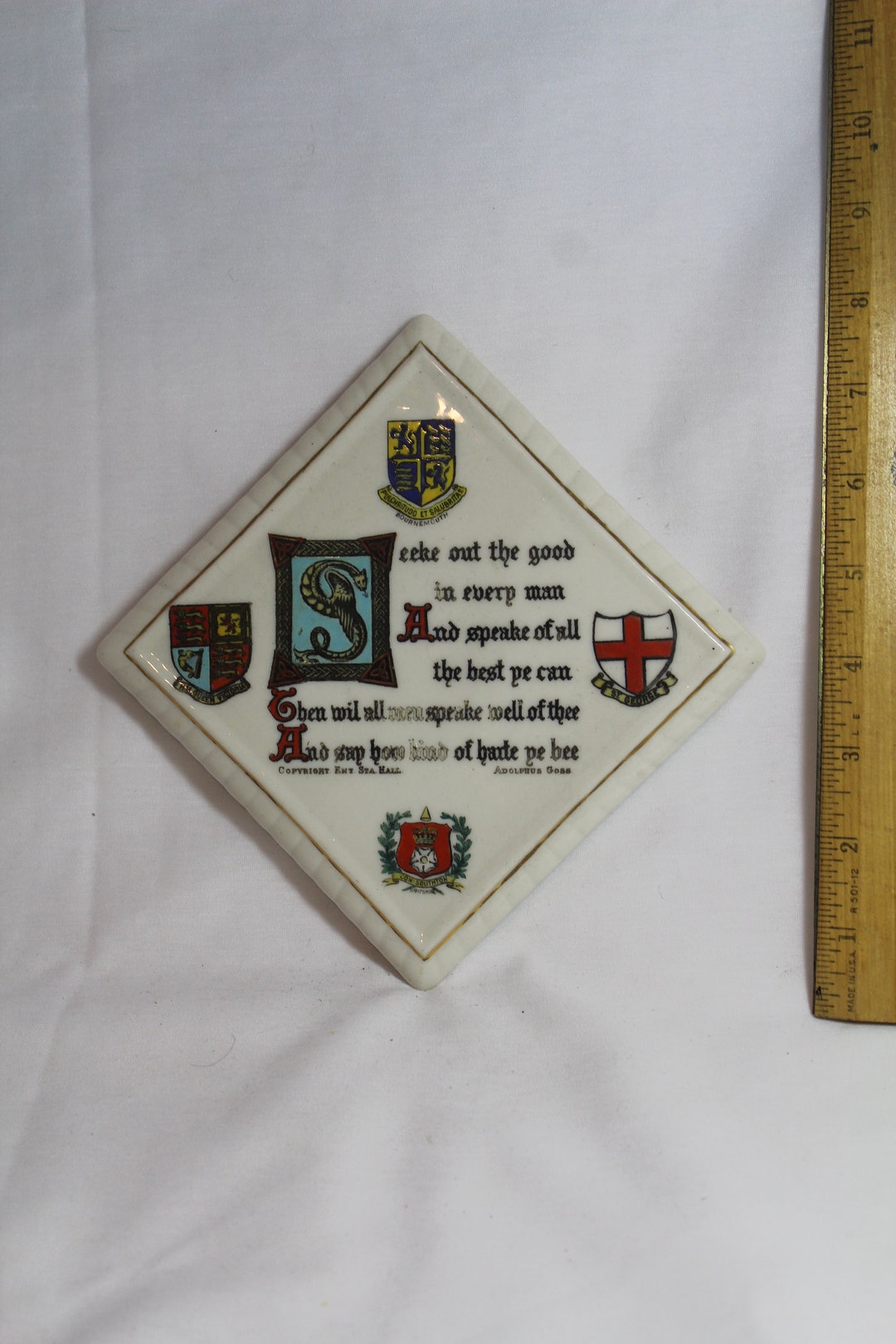 Vintage W.h.goss Victorian Crested China Haskells Bournemouth Wall ...