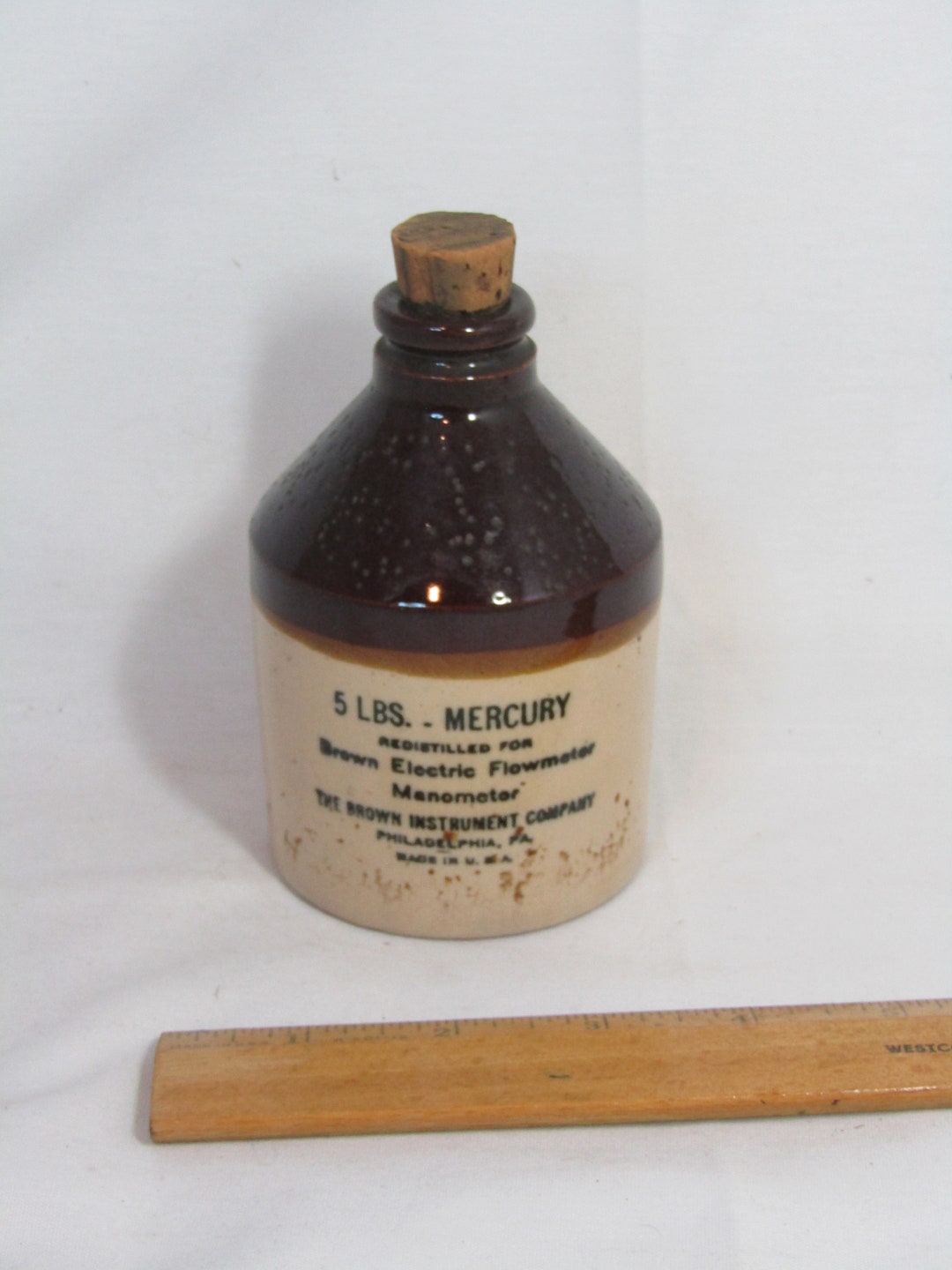 Vintage 5lb Mercury Jug/crock With Printed on Label - 5 Lbs. - MERCURY ...