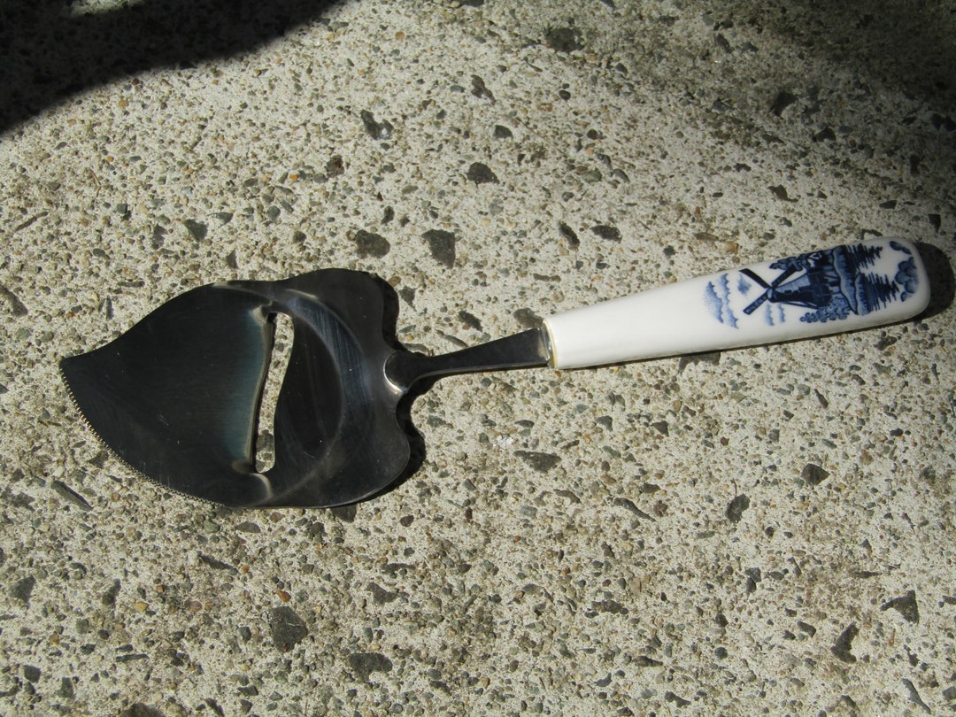 Vintage Delft Cheese Cutter/slicer Stainless Steel and Ceramic Handle ...