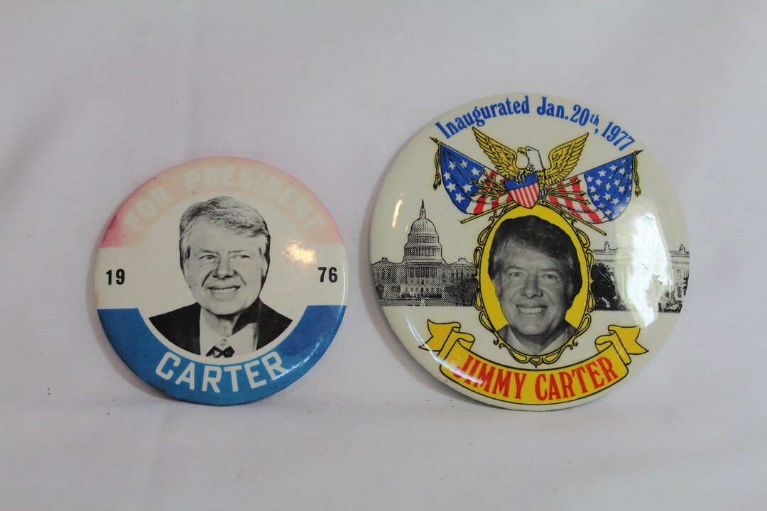 Vintage Political Buttons - Jimmy Carter 'for President' 3" Dia. and ...