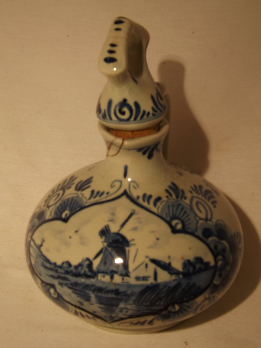 Vintage Delft Decanter With Cork - Repaired Neck With Visible Cracks - Etsy