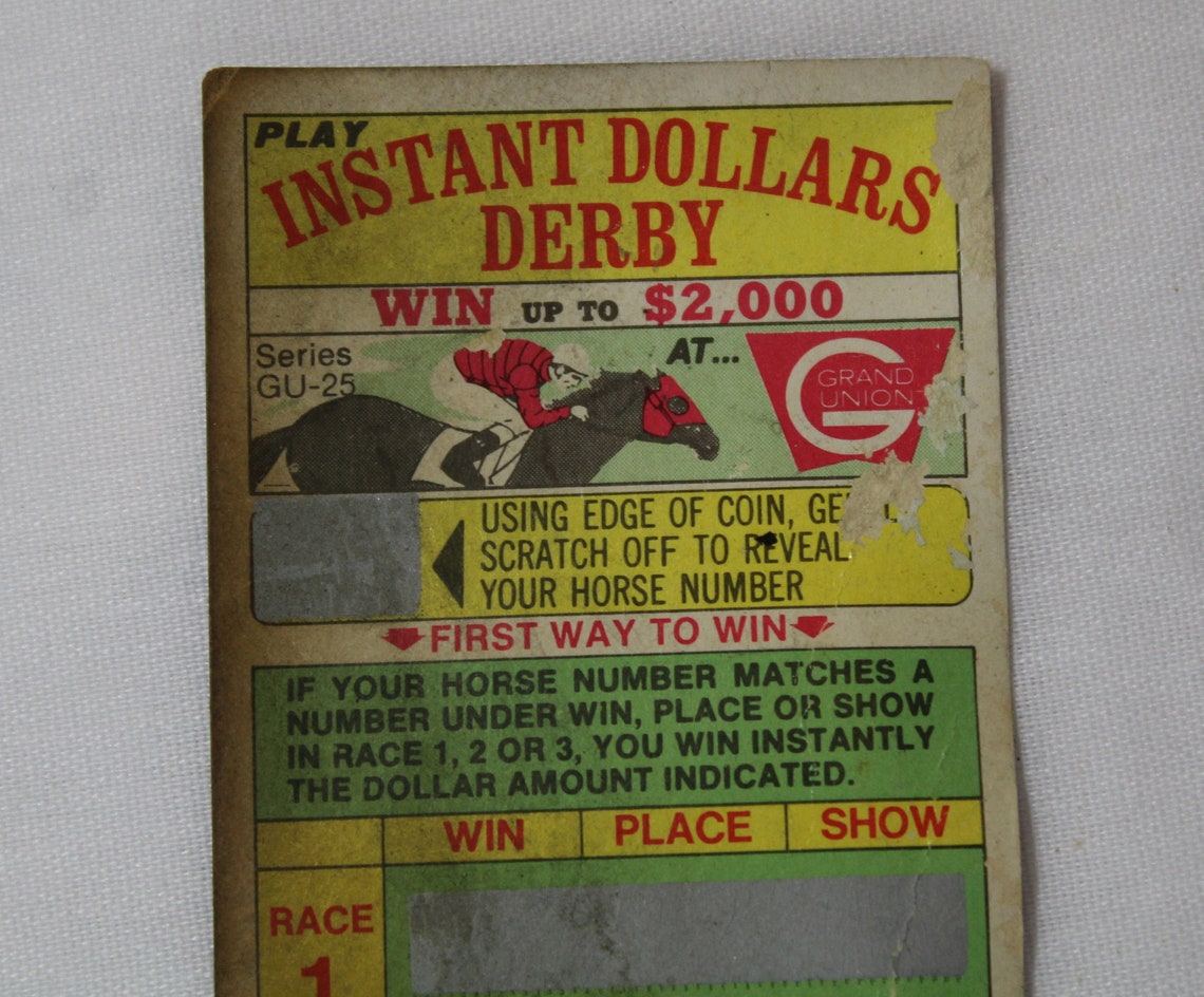 Vintage Scratch-off Lottery Ticket Instant Dollars Derby - Etsy