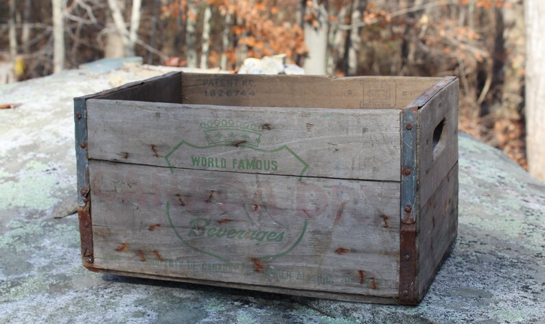 Vintage World Famous Canada Dry Beverages Wooden Box W/ Metal Band ...