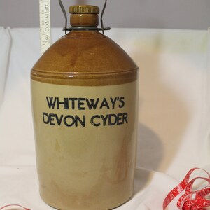 Large Vintage Whiteway's Devon Cider 2 Jug With Carry Handle and Spigot ...
