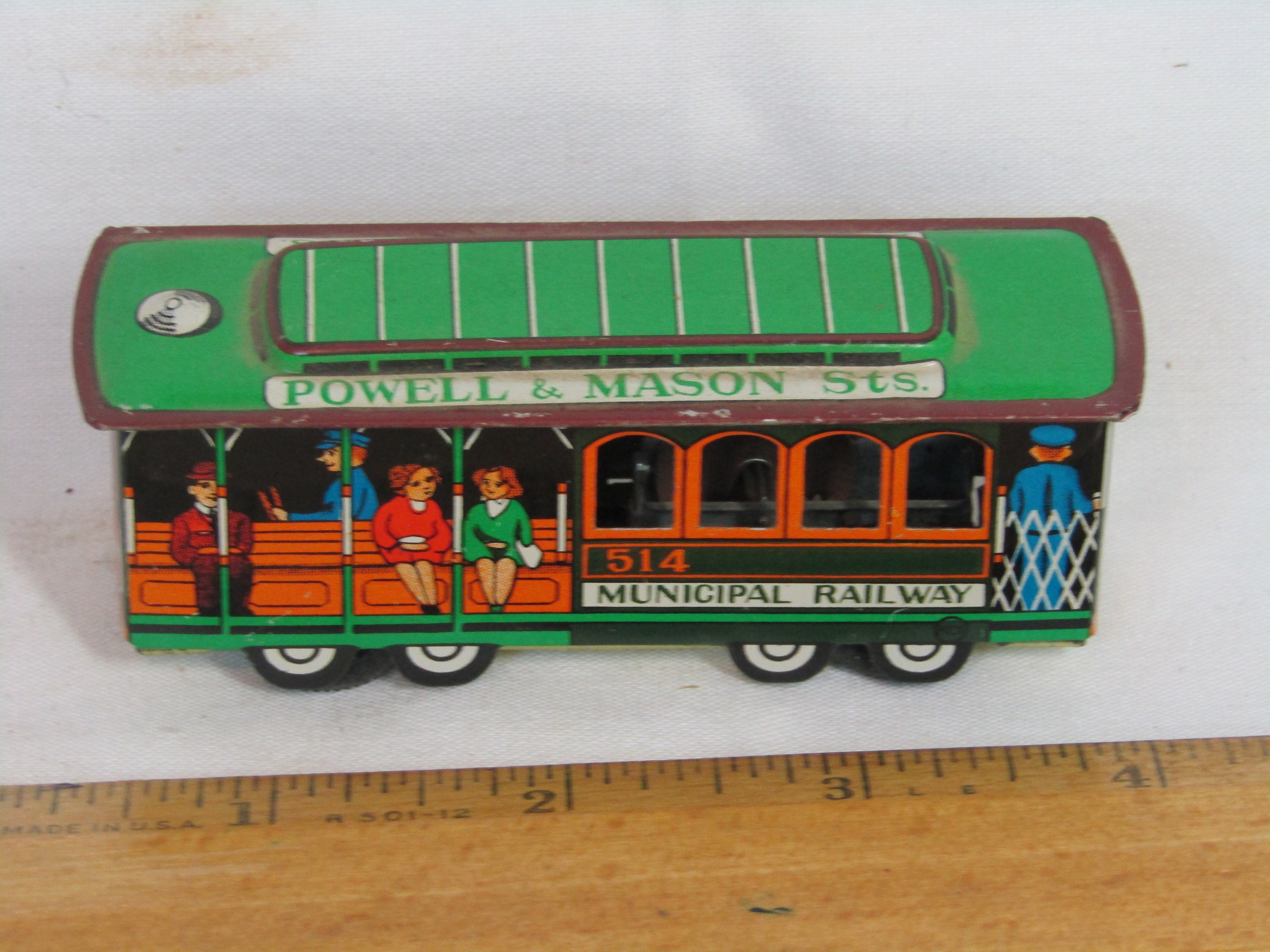 Vintage Tin Friction Trolley Japan Made - Powel & Mason/bay N Market ...